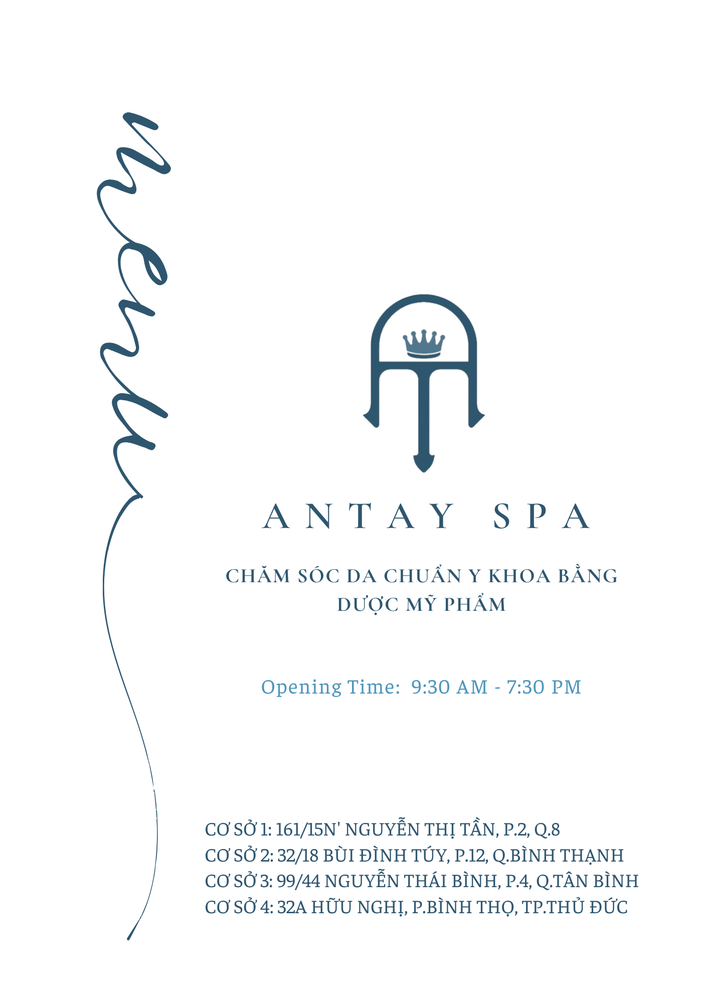 Menu | AnTay Spa